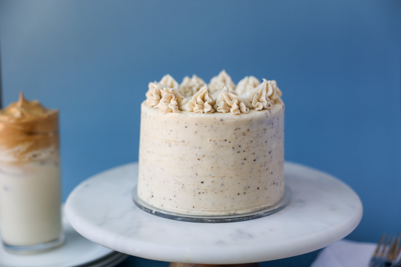 Dalgona Cake with Coffee Cream Cheese Frosting - My Blog